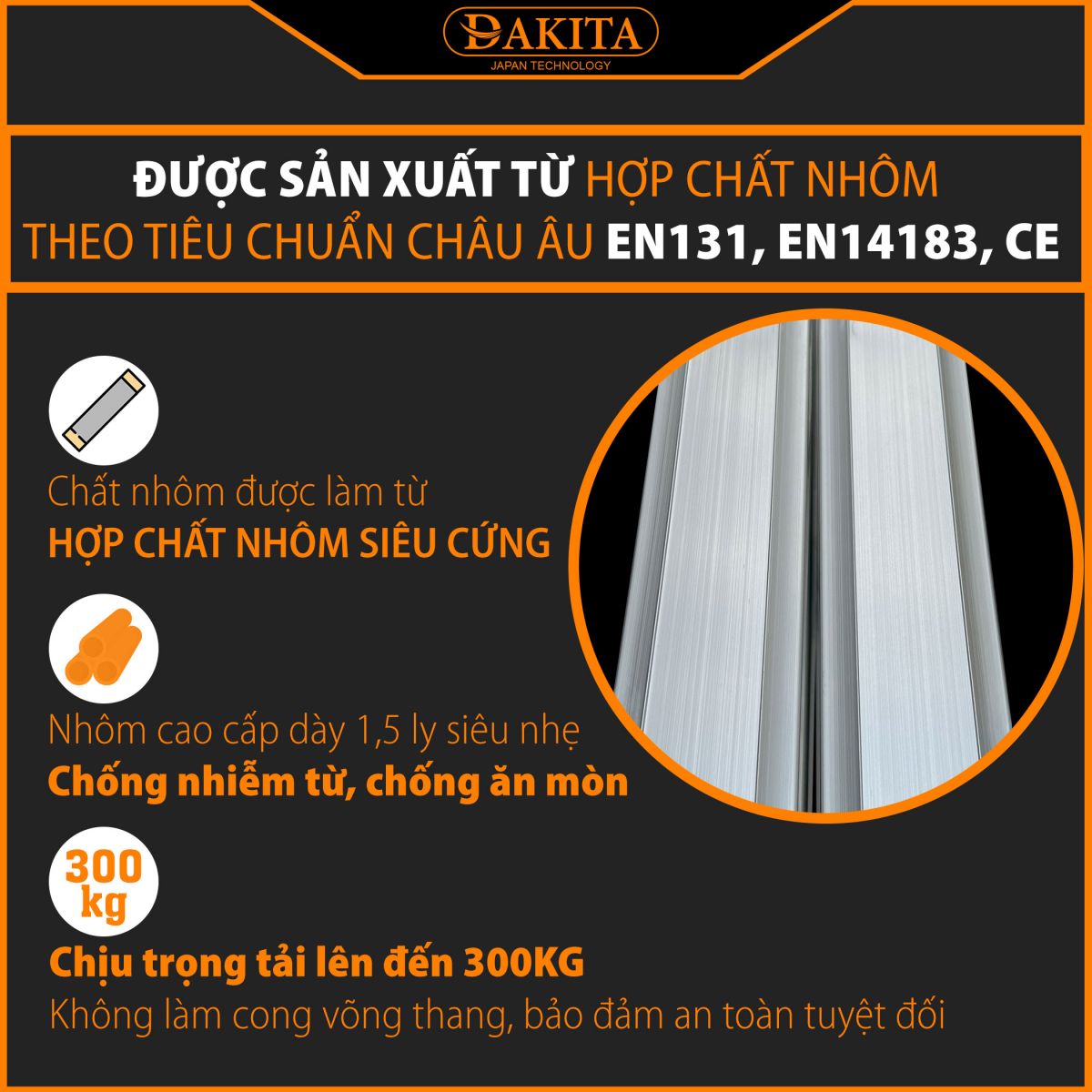 Thang Nhôm Rút Trượt Chữ A DAKITA DKT- 403A